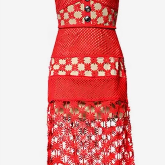 Dresses | Red Crochet Dress | Poshmark